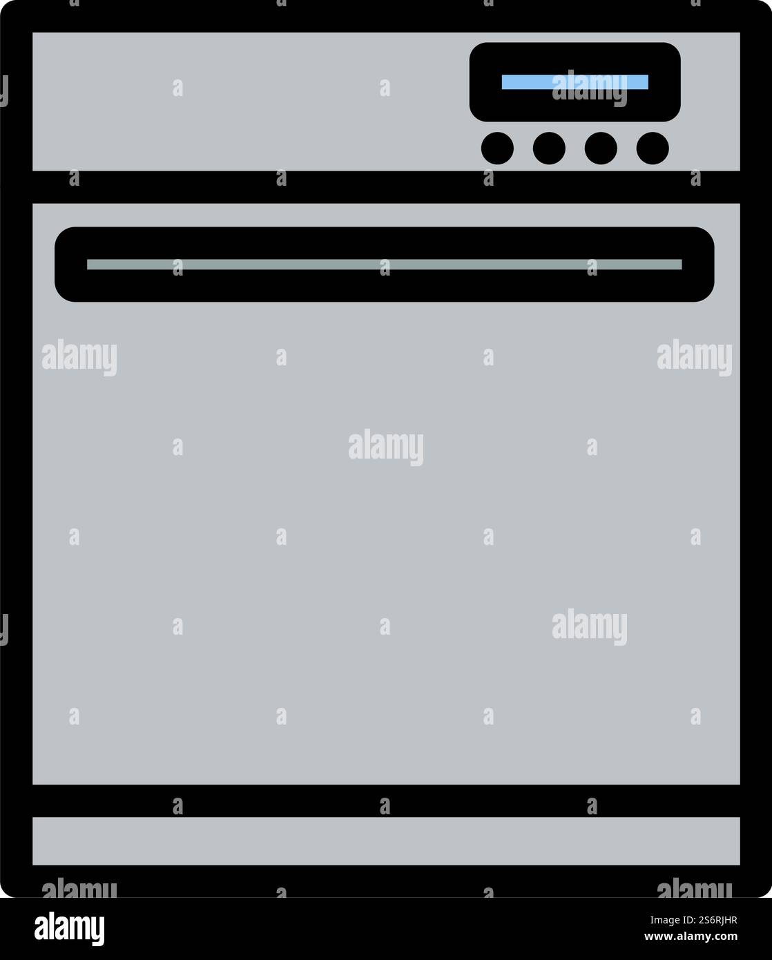 Kitchen Dishwasher Machine Icon. Editable Bold Outline With Color Fill ...