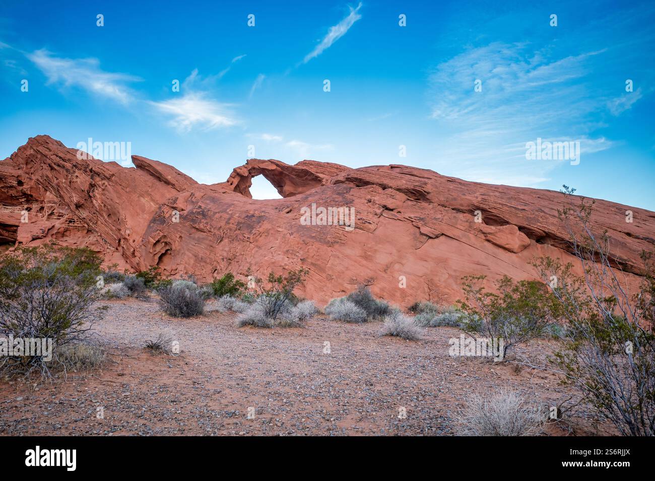 Arch Rock in the Valley of Fire Landscape Scenery in the Nevada desert ...
