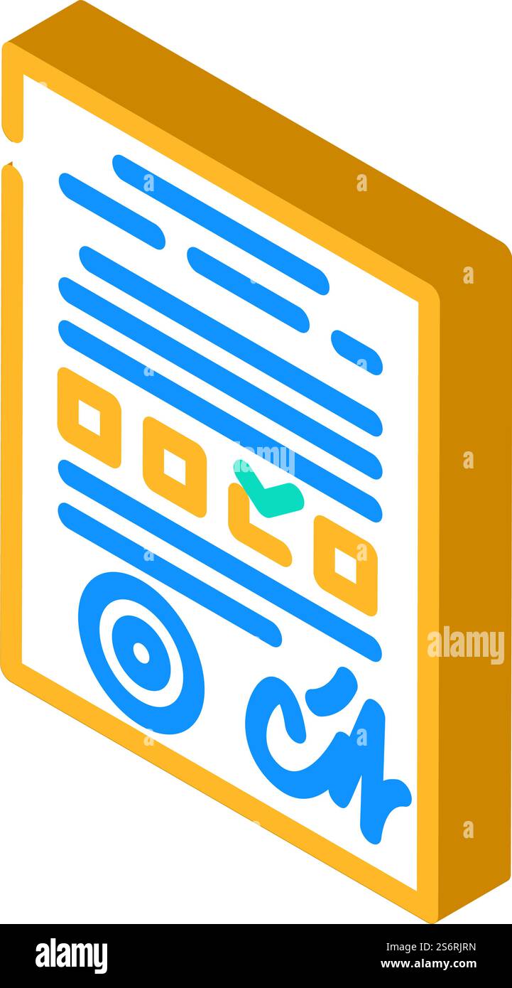 examination documents isometric icon vector. examination documents sign ...