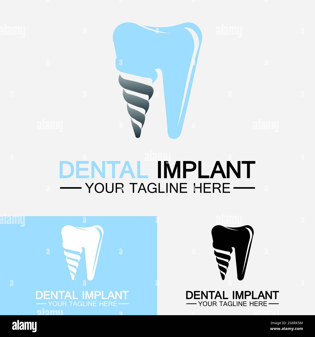 Dental implant logo vector designs concept , Dental Clinic &Care logo ...