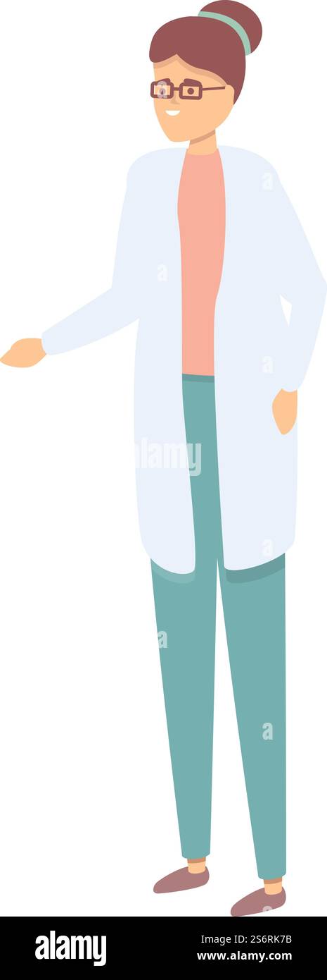 Woman family doctor icon cartoon vector. Medical hospital. Patient care. Woman family doctor ...
