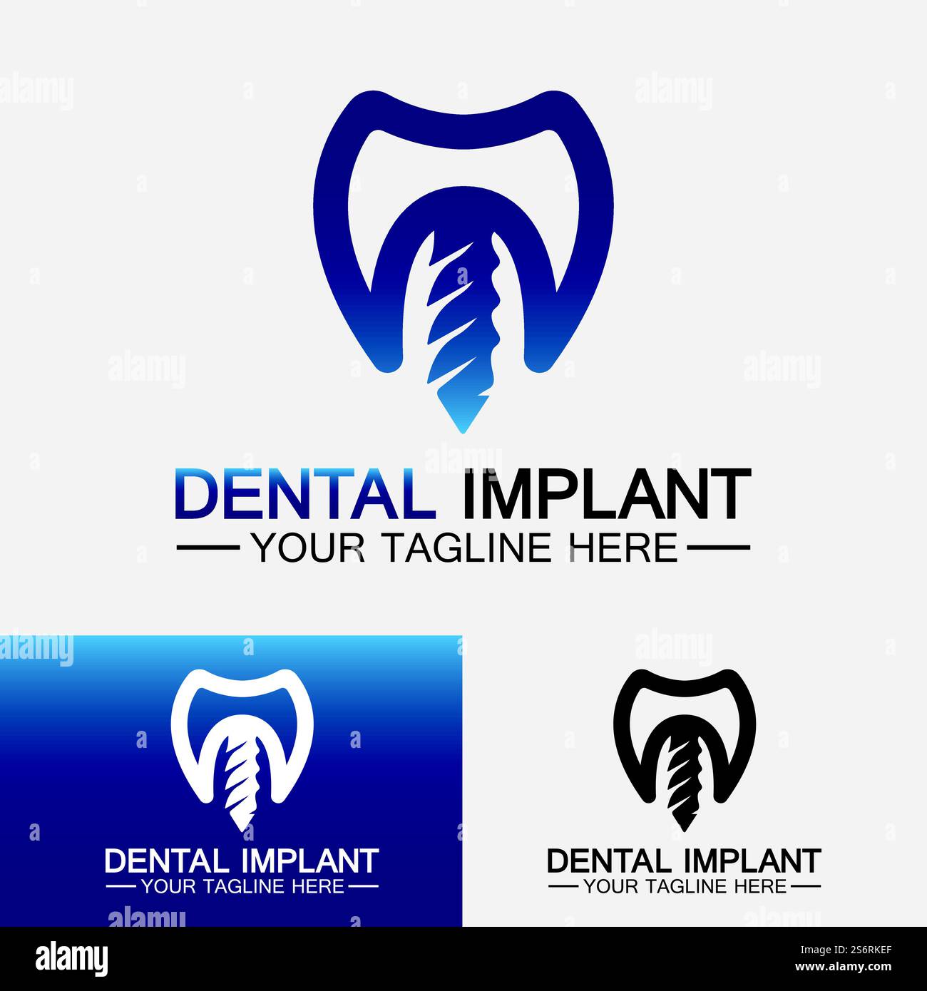 Dental implant logo vector designs concept , Dental Clinic &Care logo ...