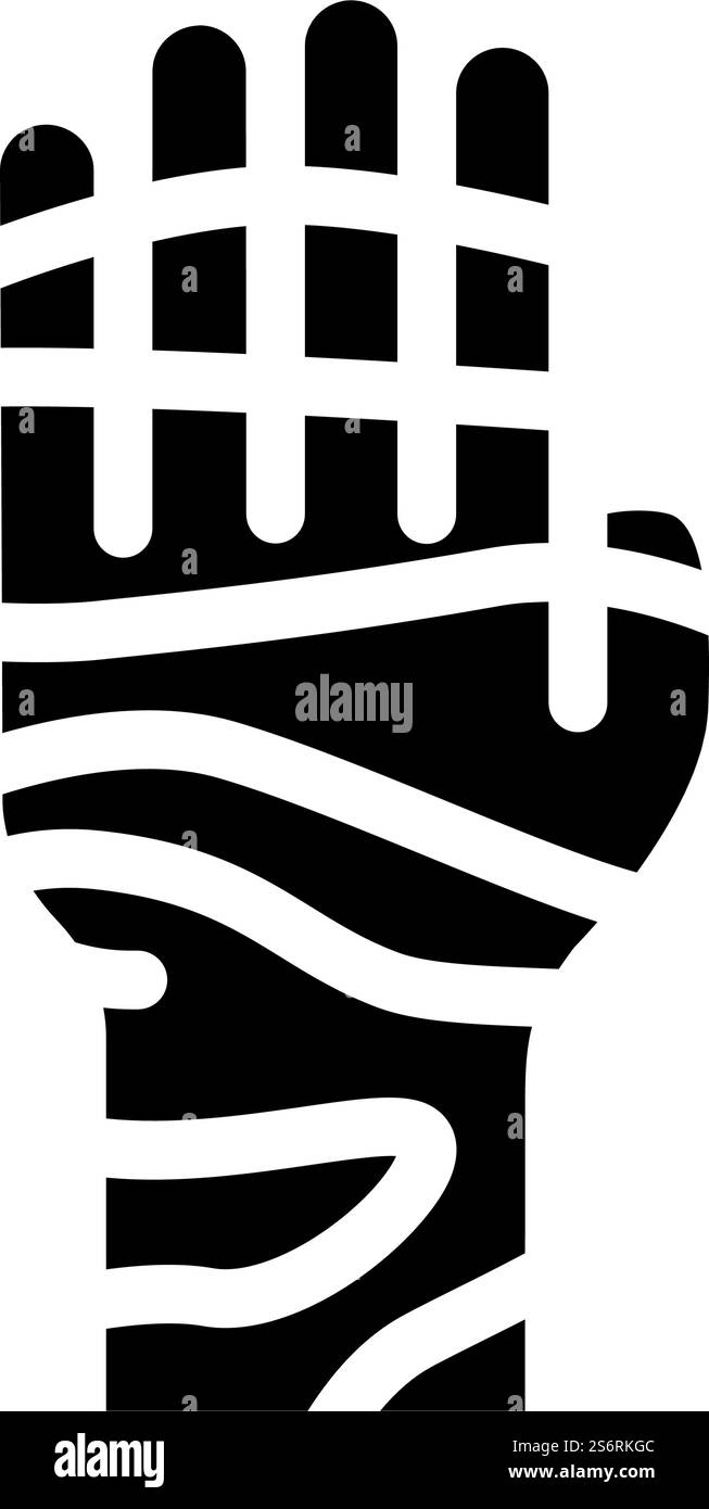 shiatsu arm and zones glyph icon vector. shiatsu arm and zones sign ...