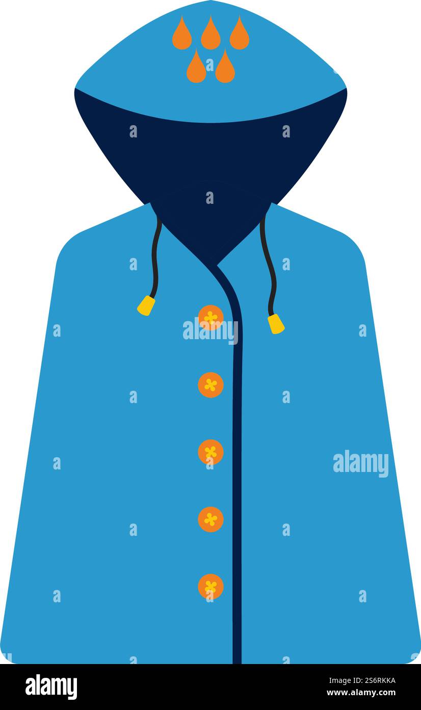 Icon Of Raincoat. Flat Color Design. Vector Illustration Stock Vector ...