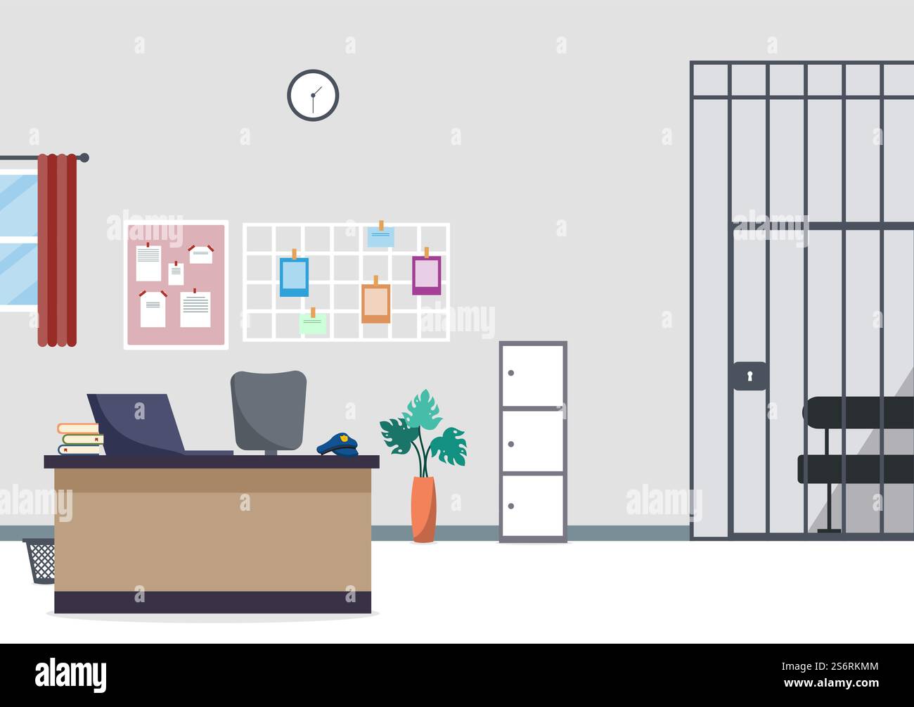 Police Station Department Building with Investigation Bureau Room ...