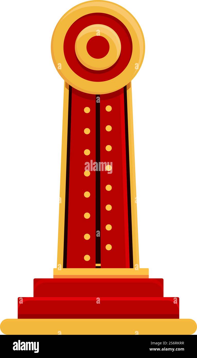 Carnival test game icon cartoon vector. Hammer strength. Striker tester ...