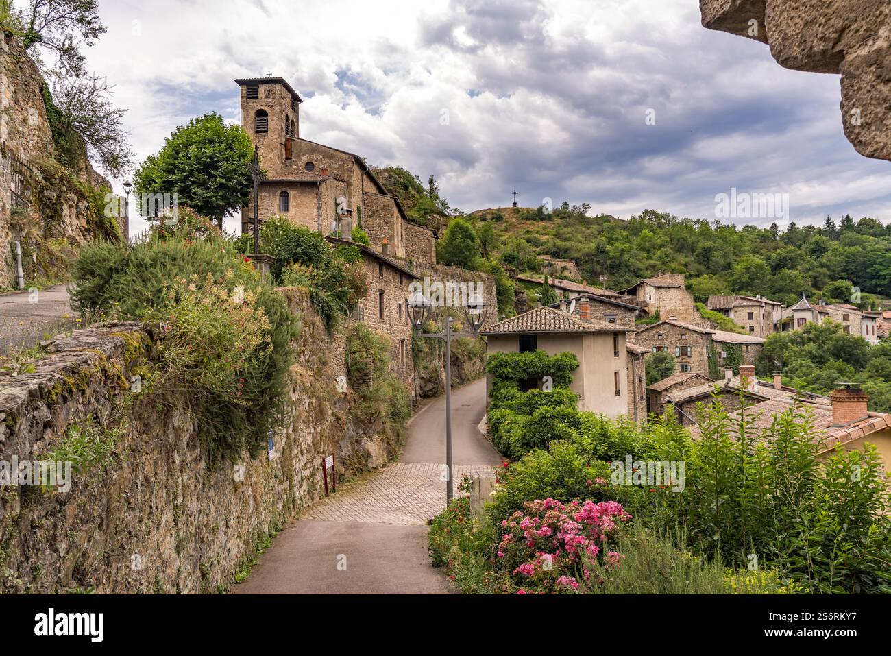 The village of malleval in the pilat regional nature park hi-res stock ...