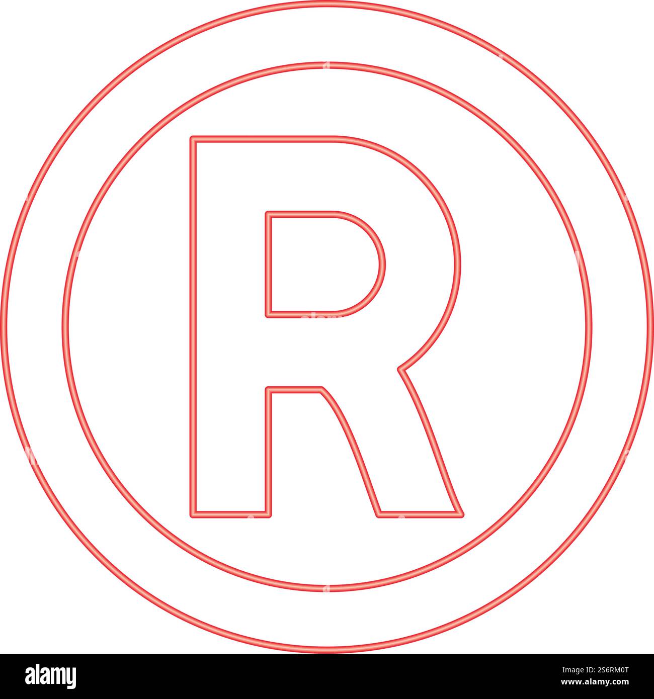 Neon symbol copyright red color vector illustration image flat style ...