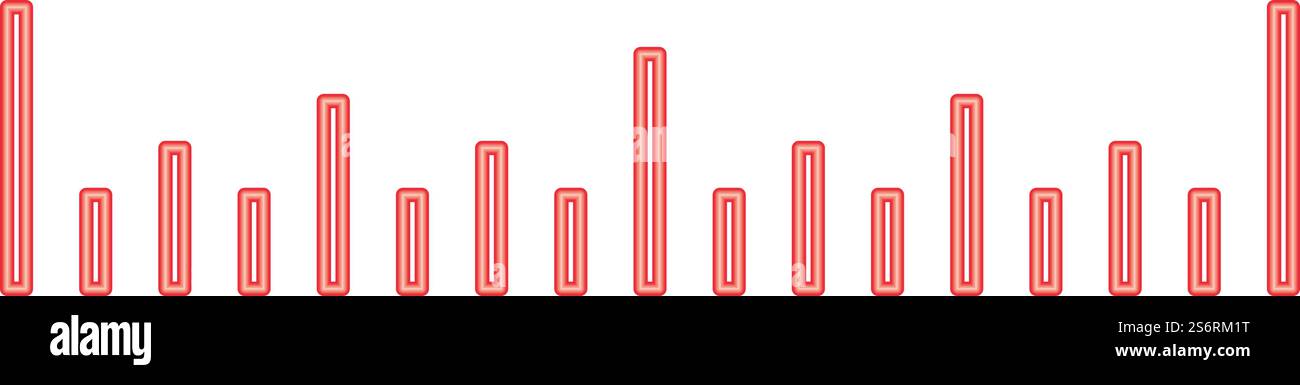 Neon scale ruler red color vector illustration image flat style light ...