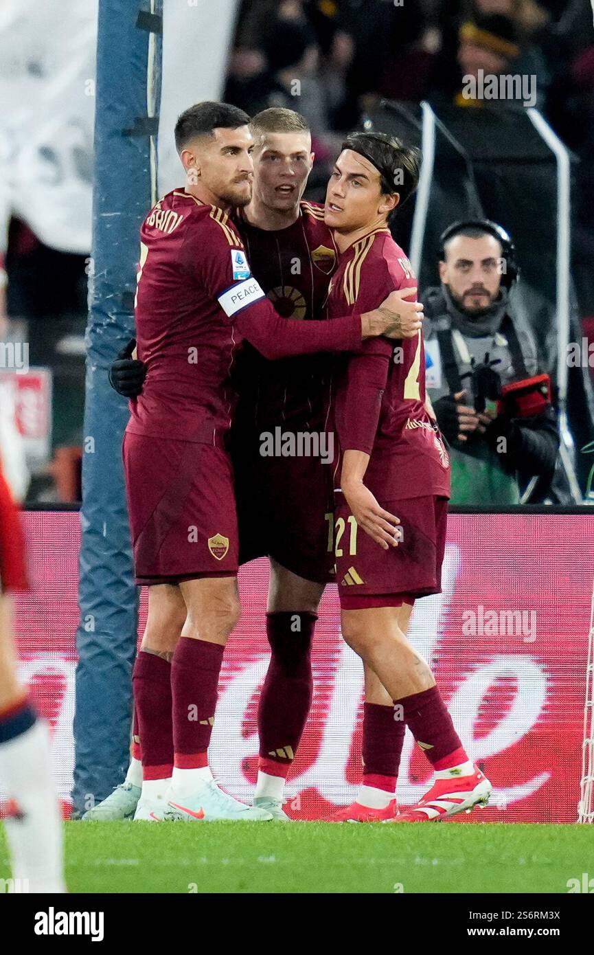 Rome, Italy. 17th Jan, 2025. Artem Dovbyk of AS Roma celebrates after ...