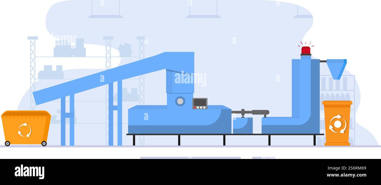 Machine Recycle Process with Trash Organic, Paper or Plastic to Protect ...