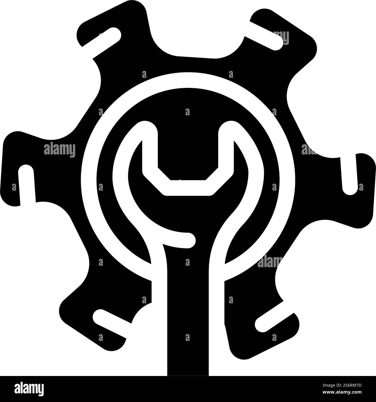 gear repair process glyph icon vector. gear repair process sign ...
