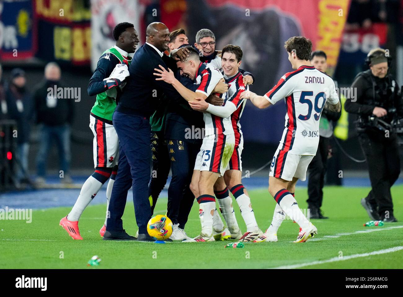 Rome, Italy. 17th Jan, 2025. Patrizio Masini of Genoa CFC celebrates ...