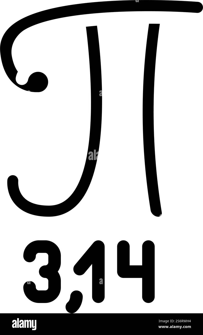 Pi Number Glyph Icon Vector Pi Number Sign Isolated Contour Symbol Black Illustration Pi