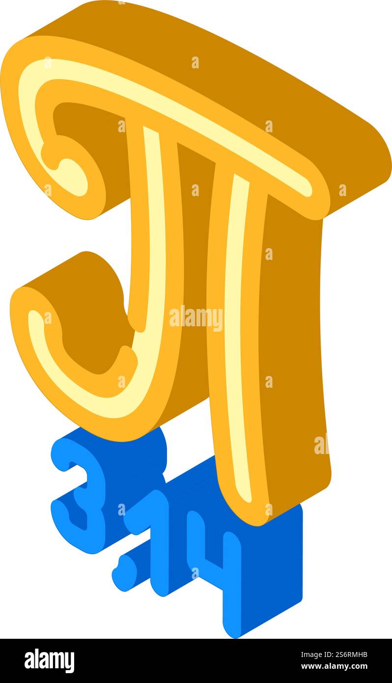 pi number isometric icon vector. pi number sign. isolated symbol ...