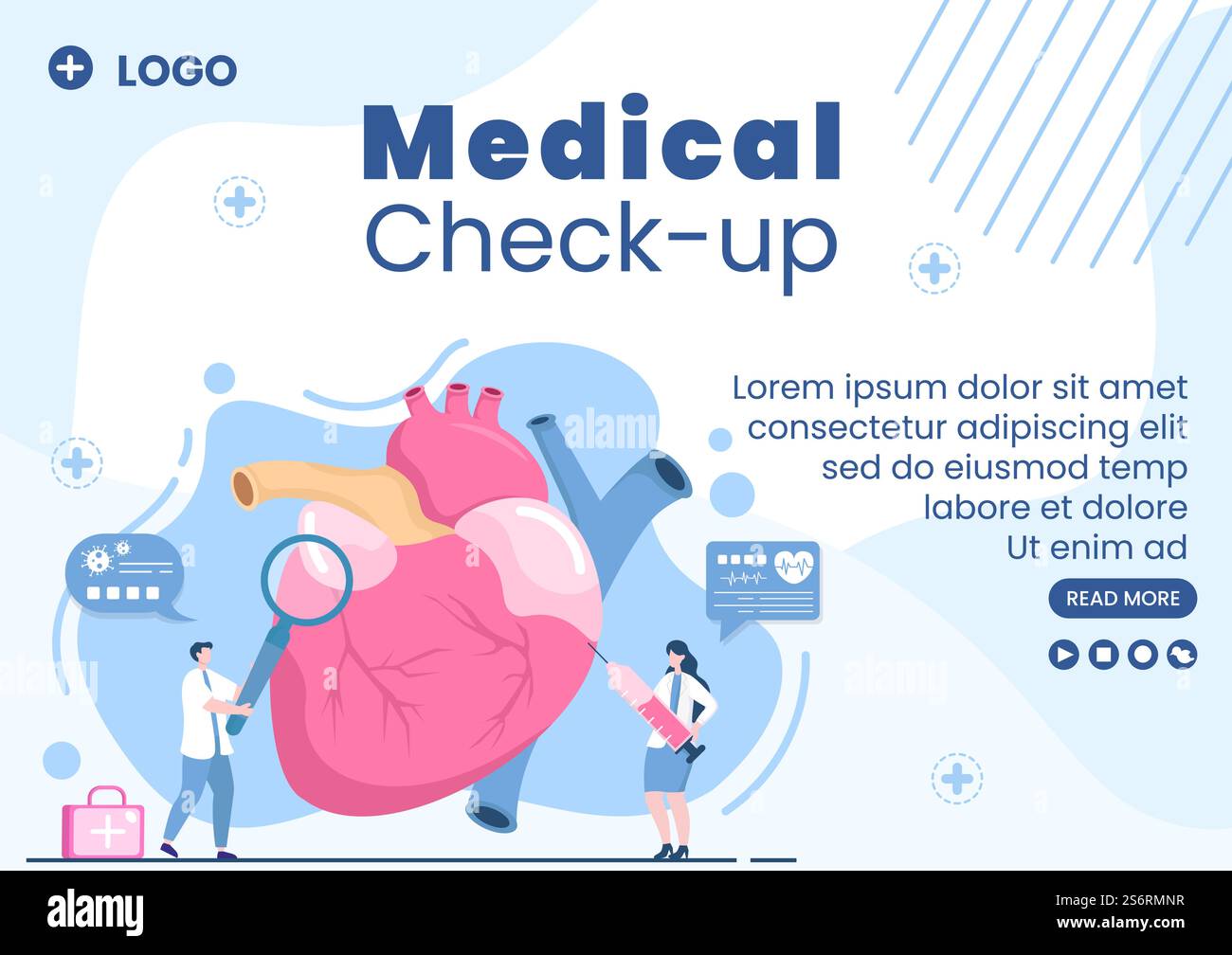 Medical Check up Brochure Template Health care Flat Design Illustration ...