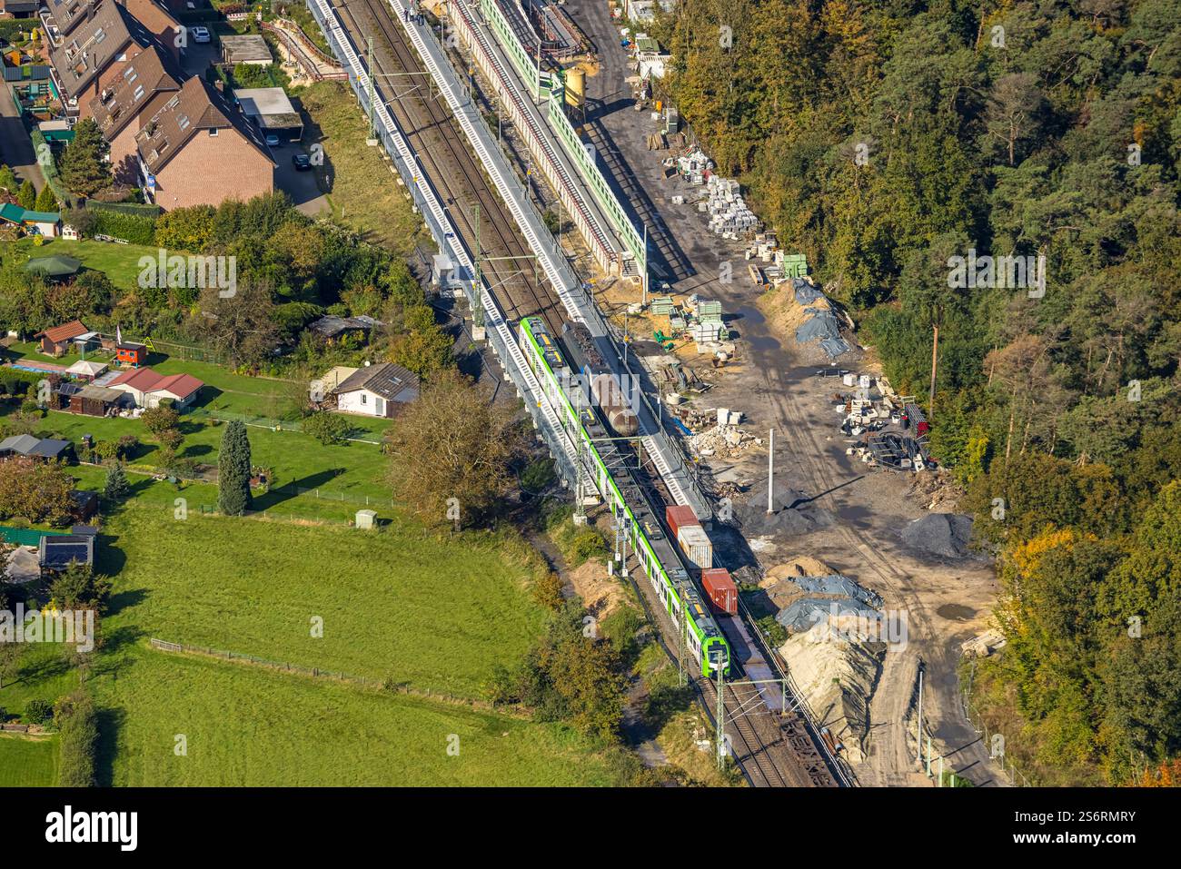 Luftbild, Hbf Bahnhof Voerde, Ausbau der Betuweroute und Betuwe-Linie ...