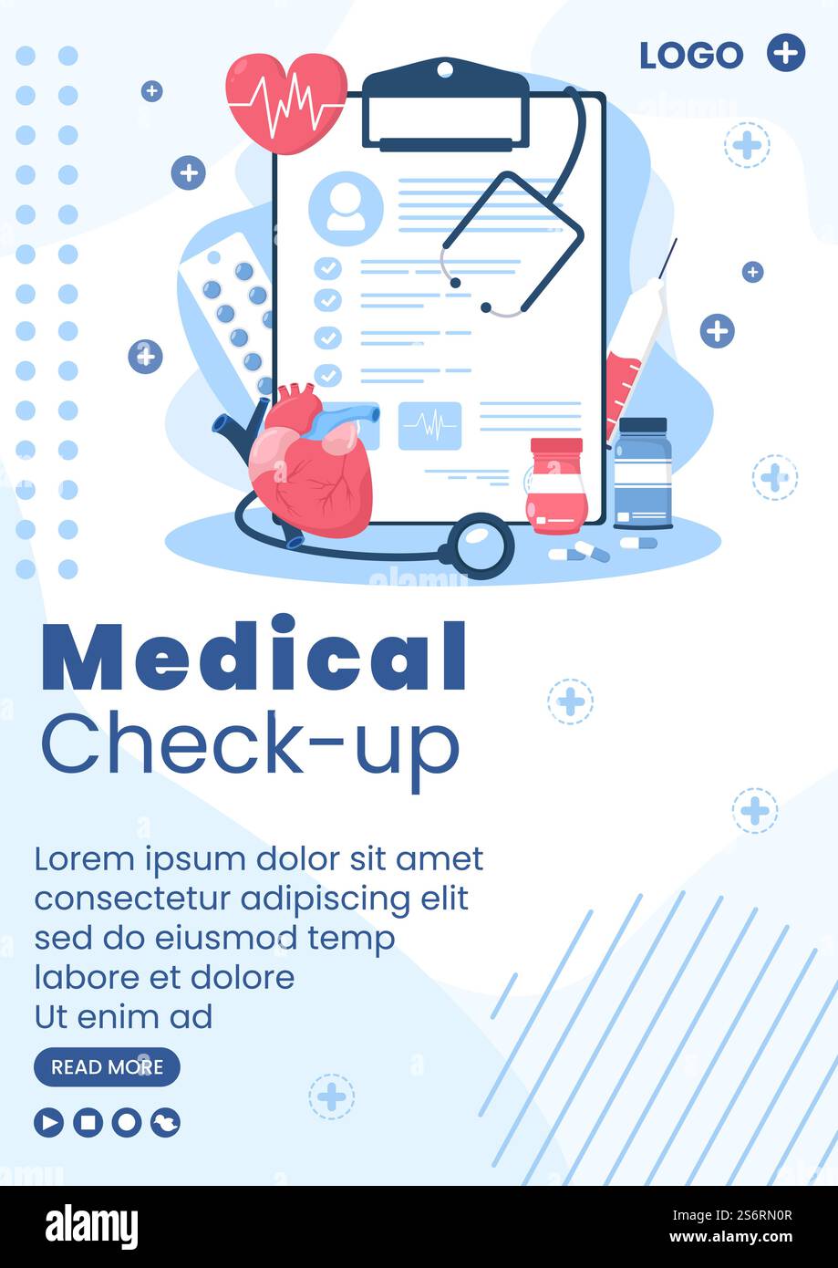 Medical Check up Flyer Template Health care Flat Design Illustration ...