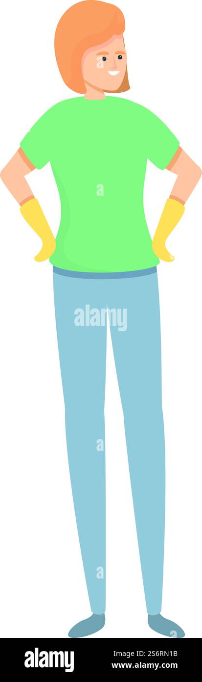 Work housewife icon cartoon vector. Wife multitasking. Mom housework ...