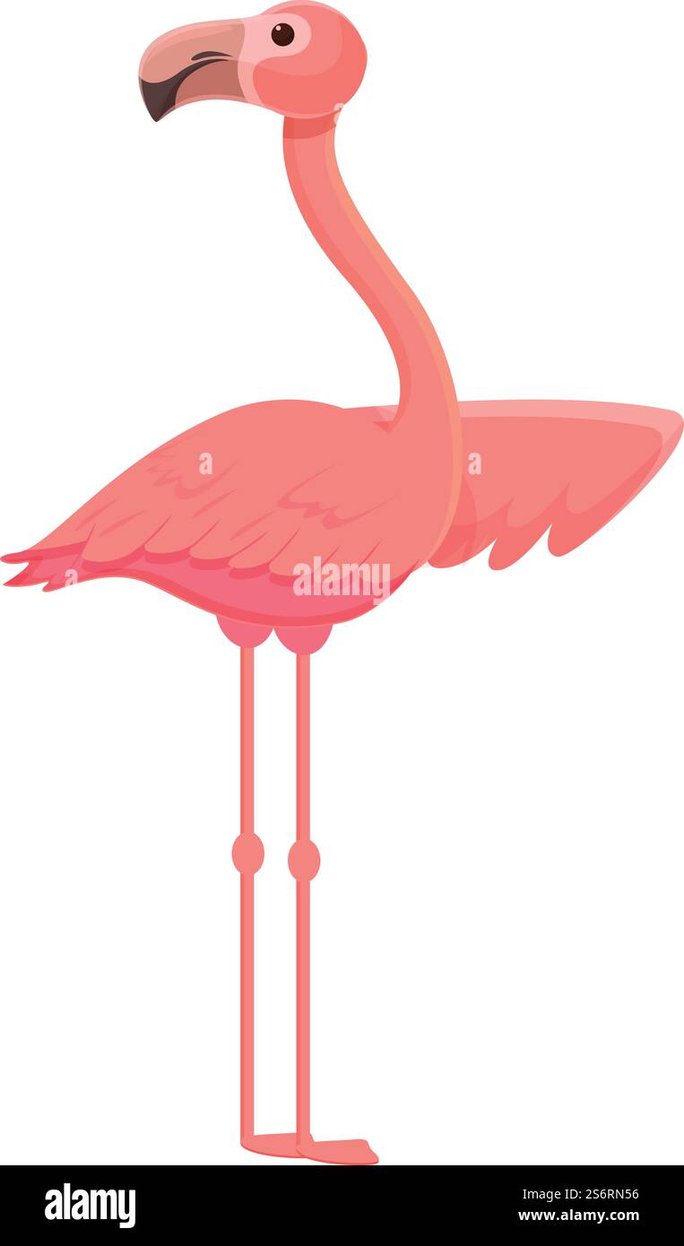 Flying flamingo icon cartoon vector. Tropical bird. Nature flamingo ...