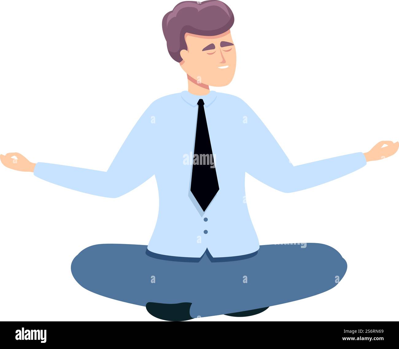 Manager meditation icon cartoon vector. Work concentration. Zen mind ...