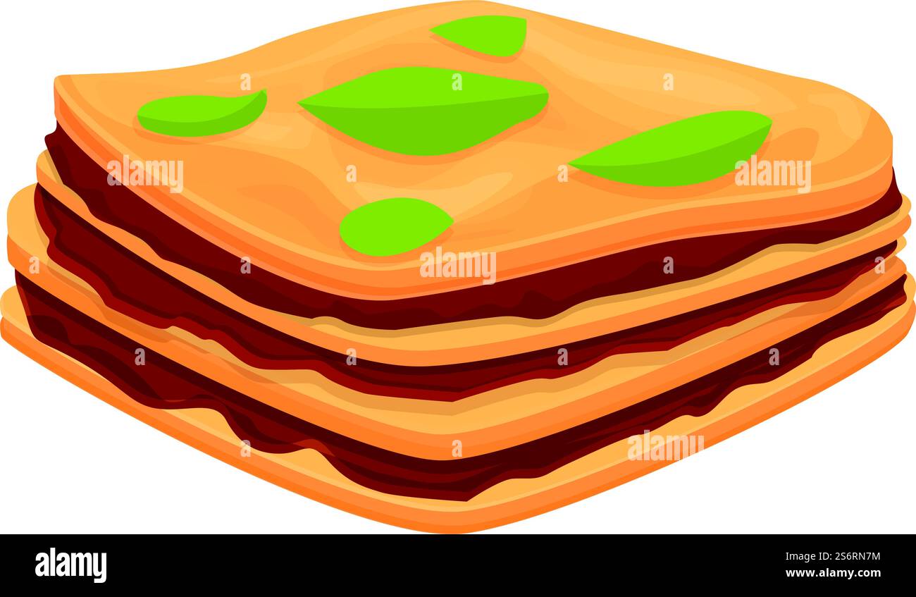 Traditional lasagna icon cartoon vector. Lasagne pasta. Isolated ...