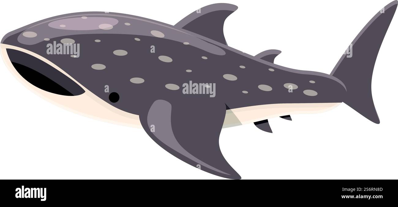 Diving whale shark icon cartoon vector. Sea fish. Ocean creature ...