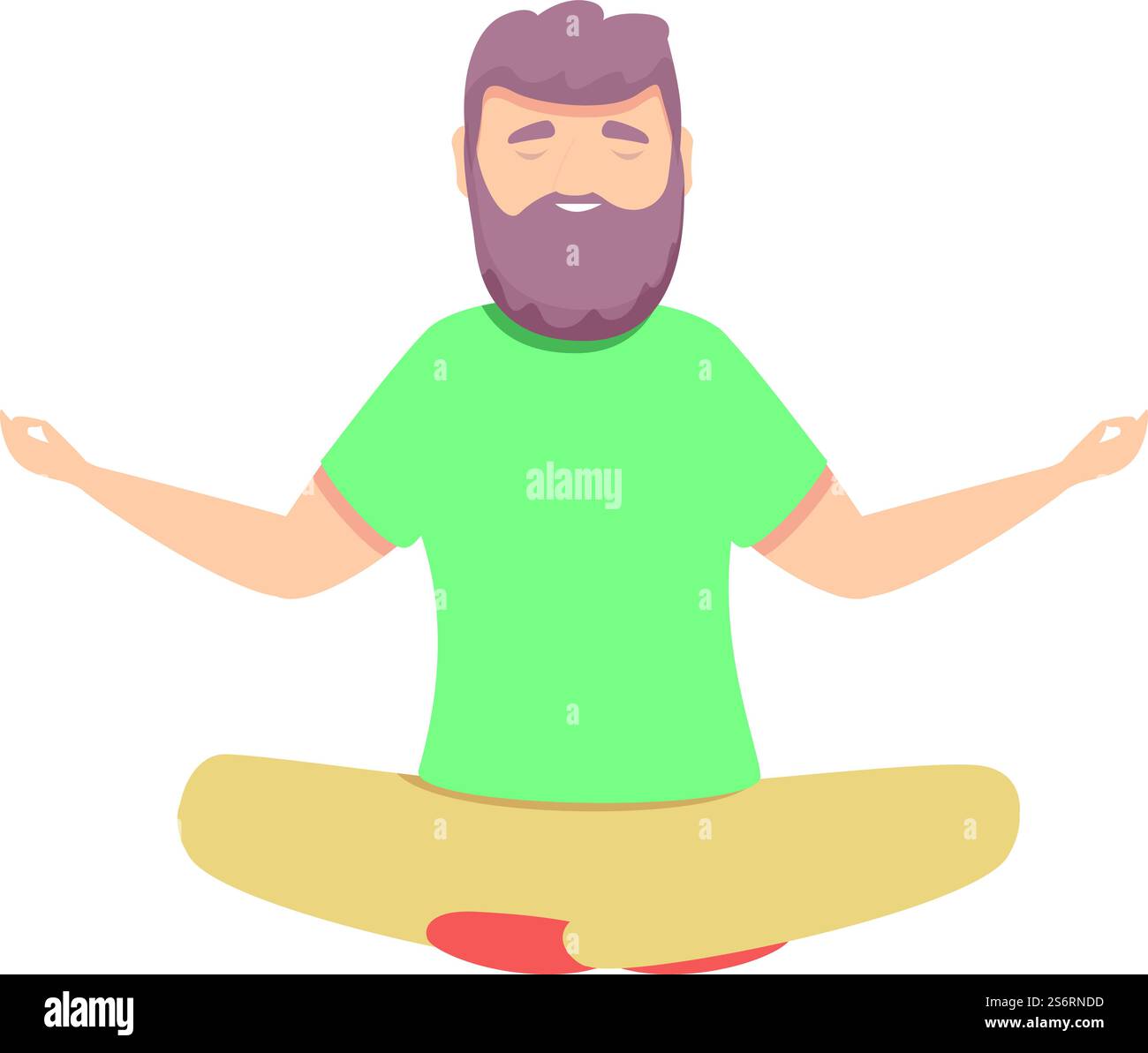 Morning meditation icon cartoon vector. Work health. Office thinking ...