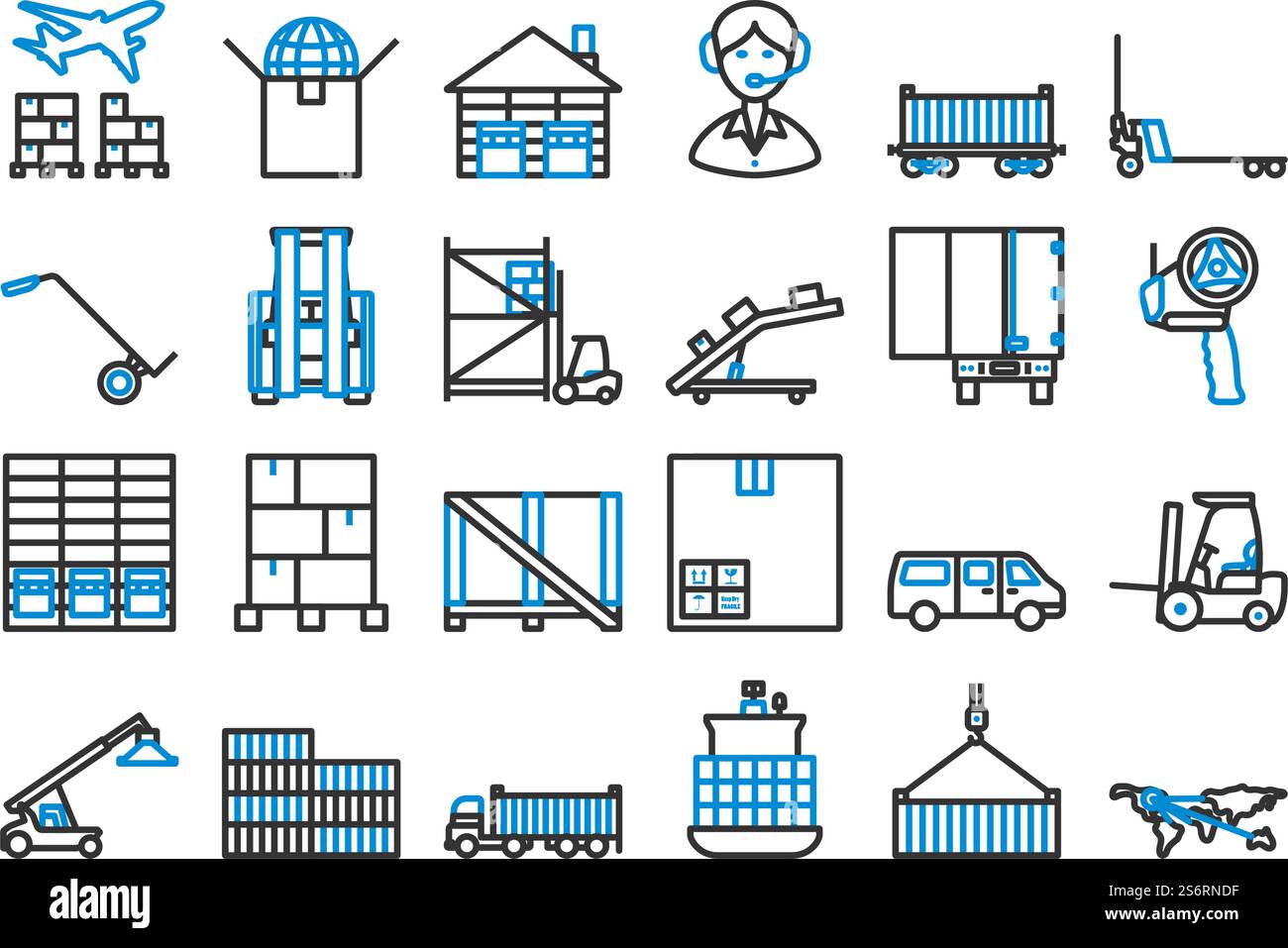 Logistics Icon Set. Editable Bold Outline With Color Fill Design ...