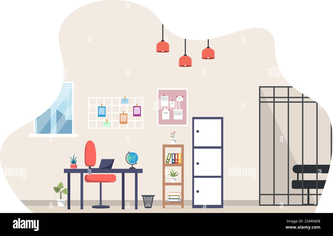 Police Station Department Building with Investigation Bureau Room ...