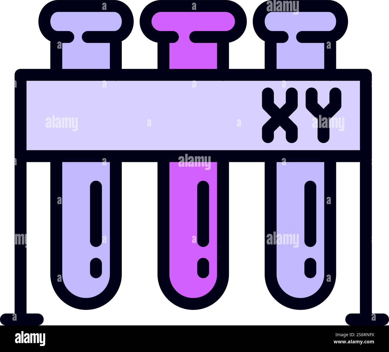 Test tube lab stand icon outline vector. Gene biology. Genetic human ...