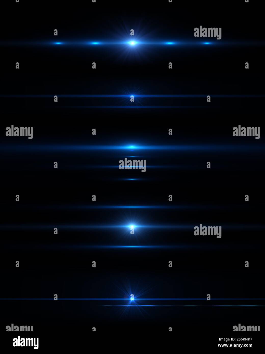 Lens flares for photography and anamorphic lens flare. Set of beautiful ...