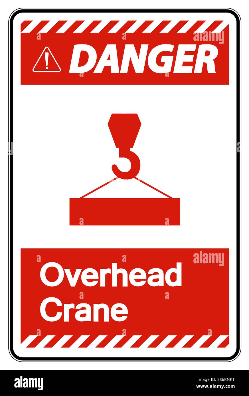 Danger Overhead Crane Symbol Sign On White Background Stock Vector ...