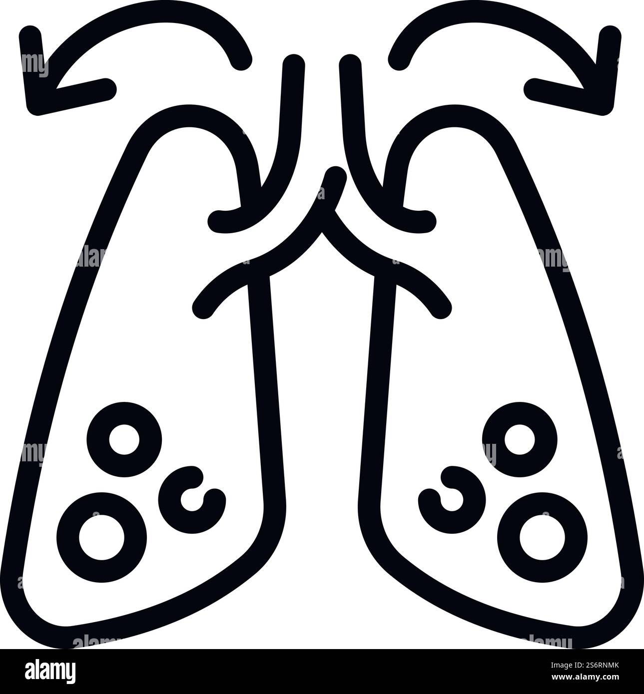 Flu lungs icon. Outline flu lungs vector icon for web design isolated ...