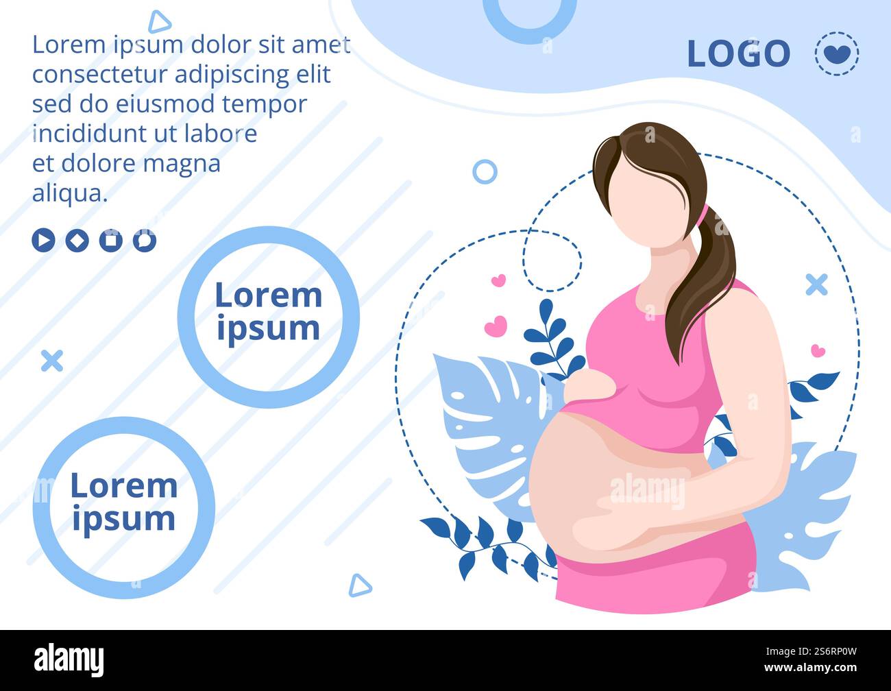 Pregnant Lady or Mother Brochure Health care Template Flat Design ...