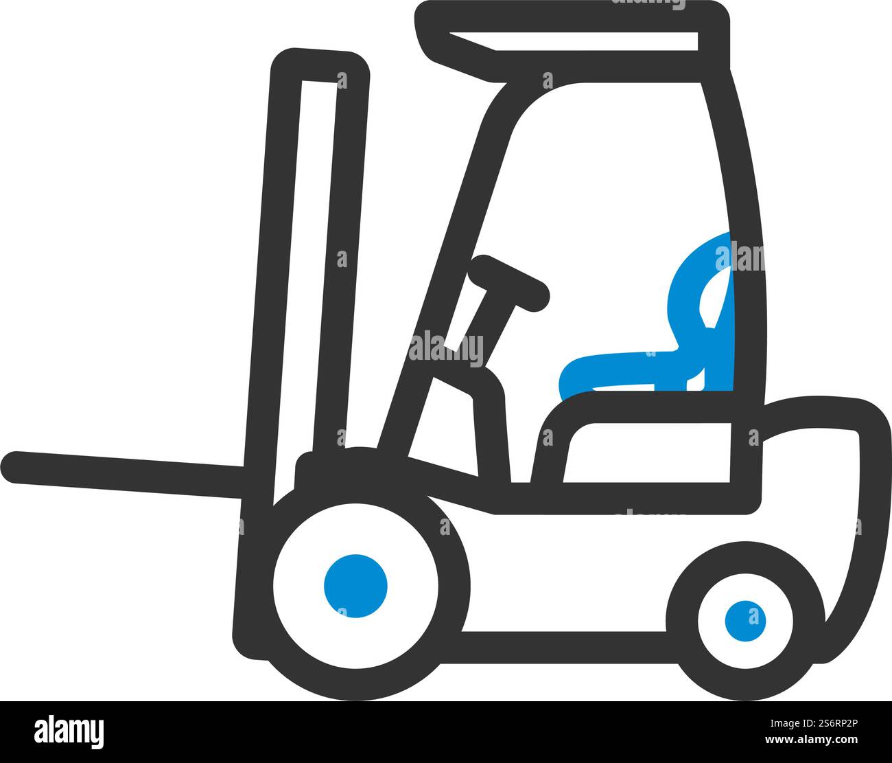 Warehouse Forklift Icon. Editable Bold Outline With Color Fill Design ...