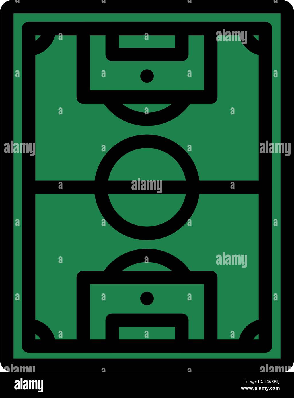 Icon Of Football Field. Editable Bold Outline With Color Fill Design ...