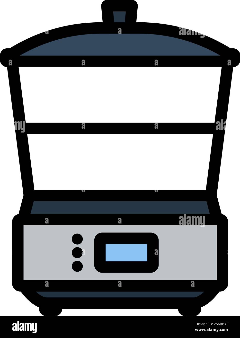 Kitchen Steam Cooker Icon. Editable Bold Outline With Color Fill Design ...