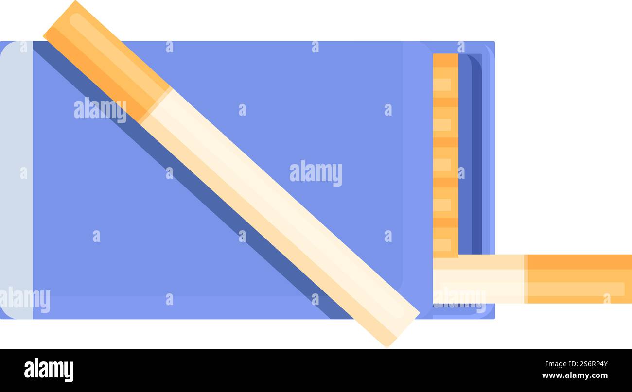 Cigarette package icon cartoon vector. Tobacco pack. Cigar packet ...