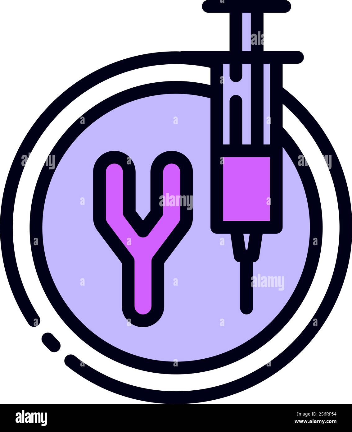 Y syringe lab icon outline vector. Genetic medical. Baby dna. Y syringe ...