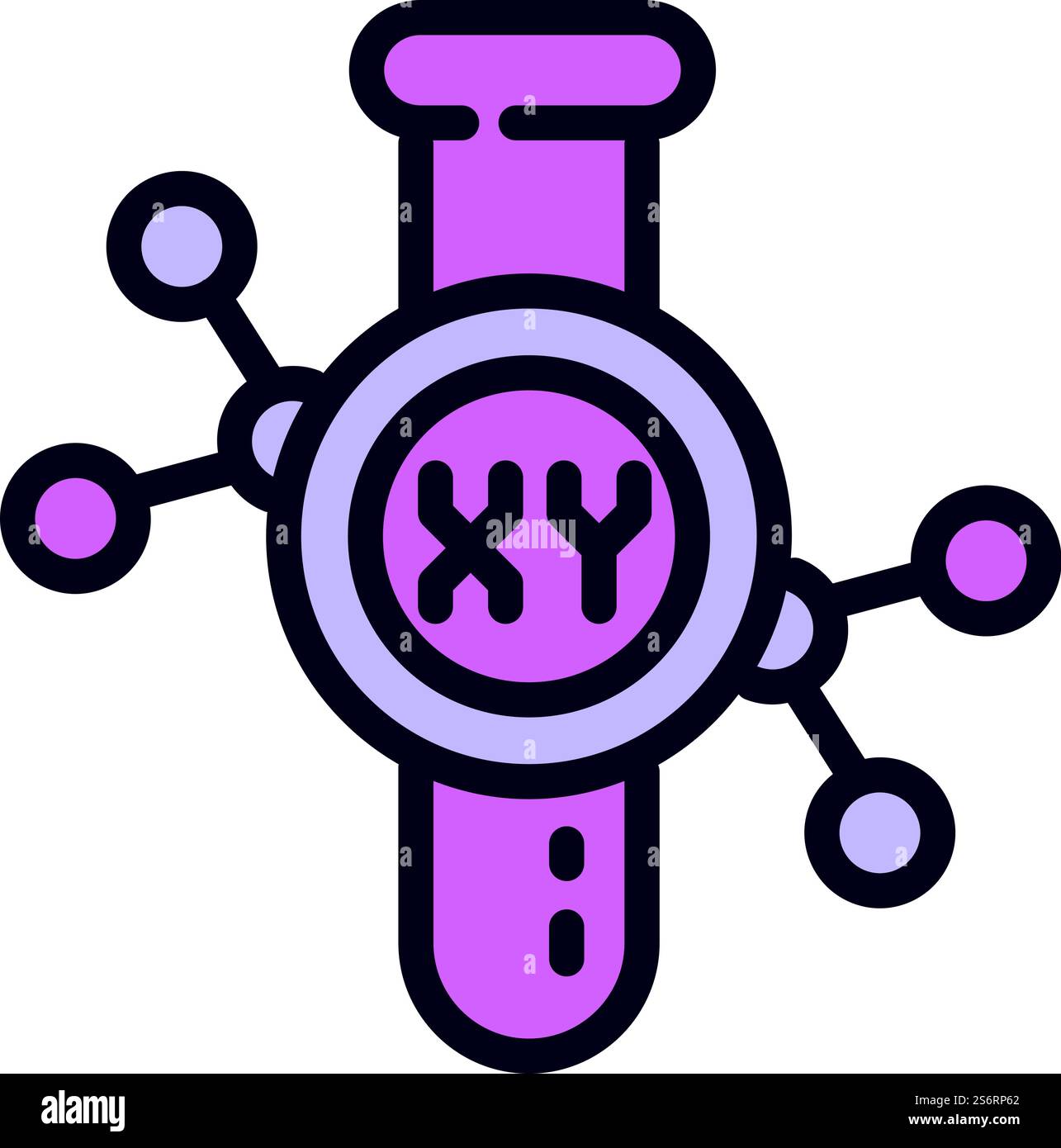 Test tube lab icon outline vector. Genetic dna. Crispr editing. Test ...