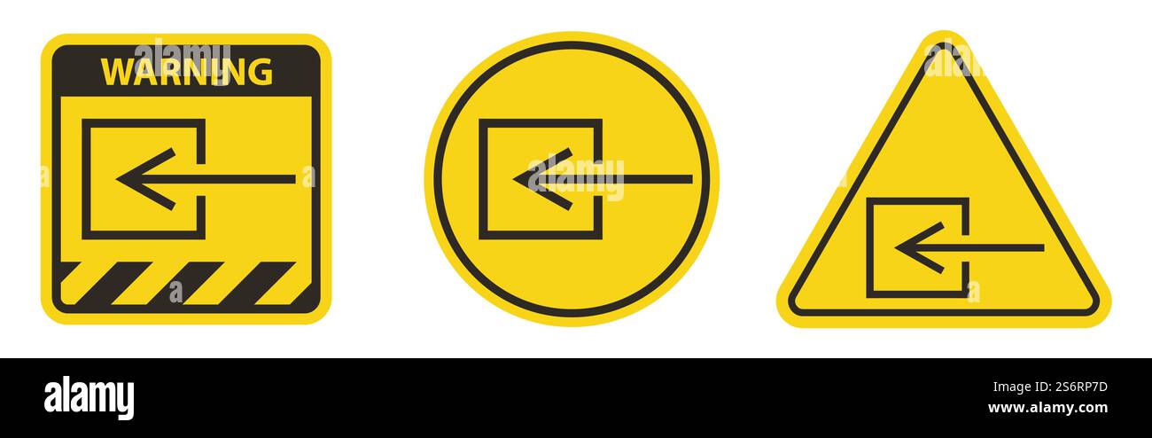 Caution Input Entrance Non-Electrical Symbol Sign On White Background ...