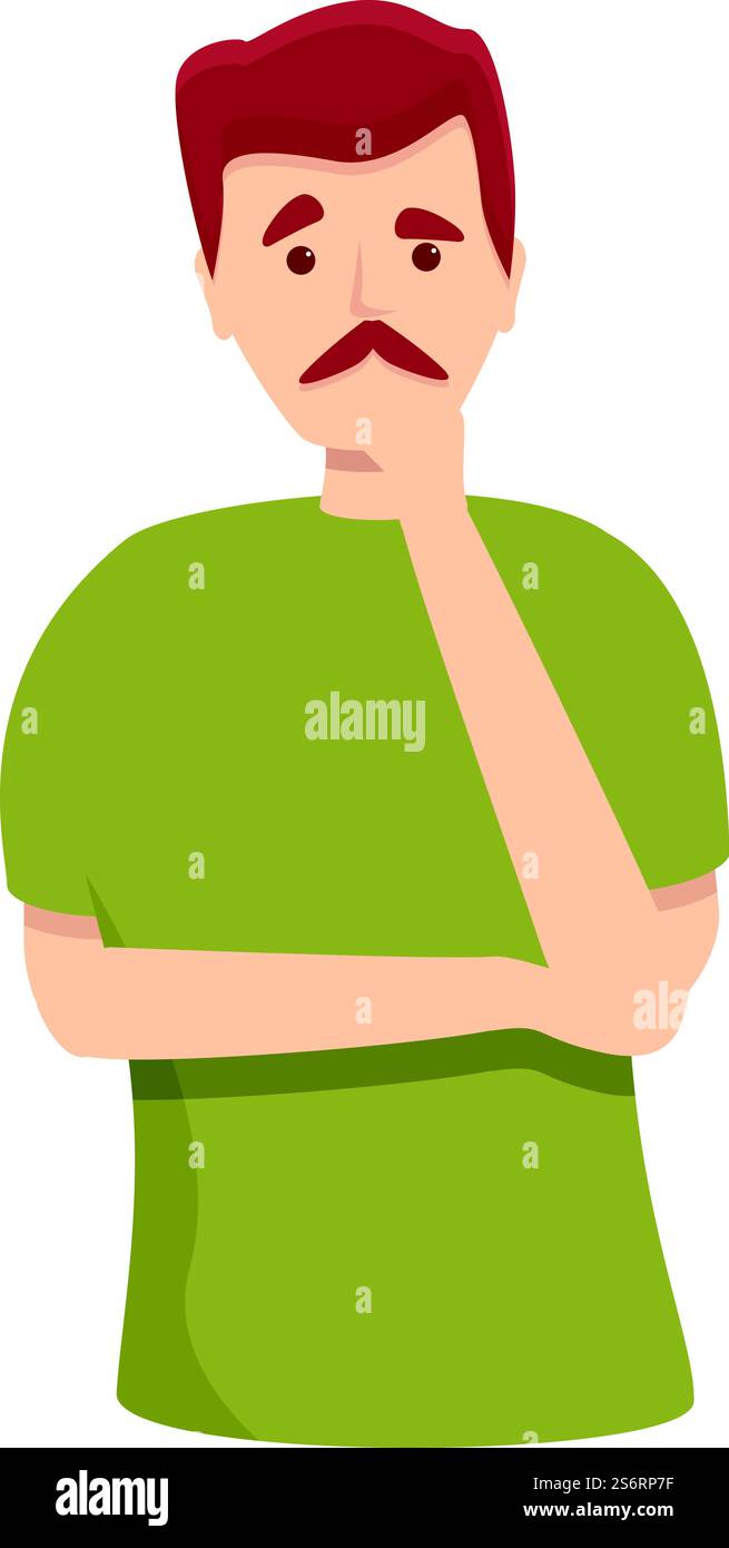 Man thinking icon cartoon vector. Complex strategy. Confused choice ...