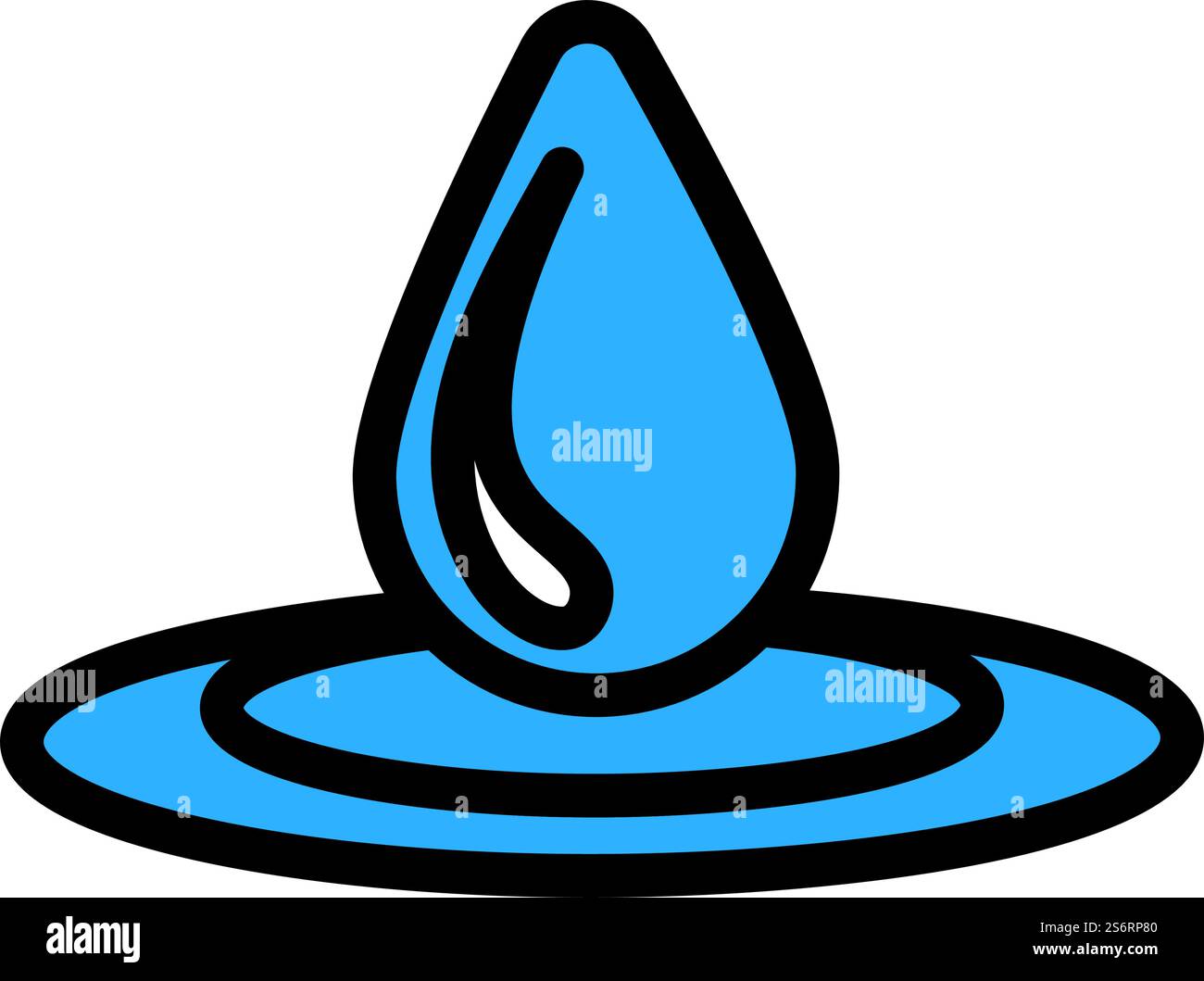 Water Drop Icon. Editable Bold Outline With Color Fill Design. Vector ...