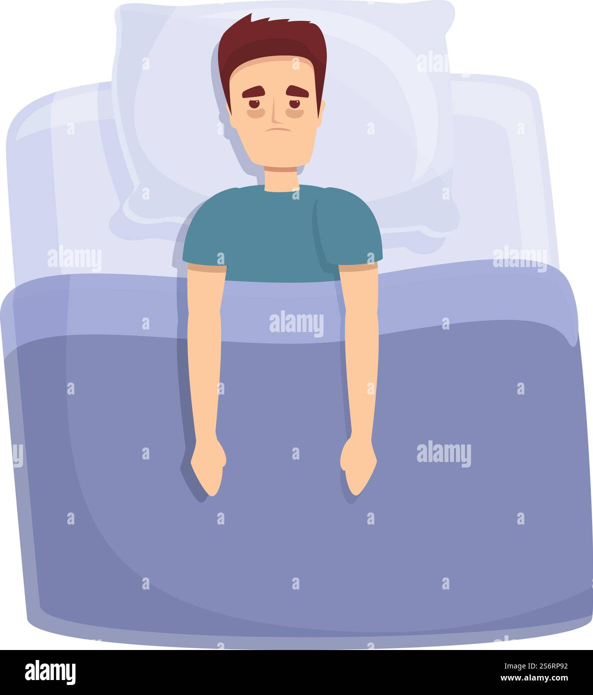 Boy sleep problem icon cartoon vector. Bed insomnia. Night man. Boy ...