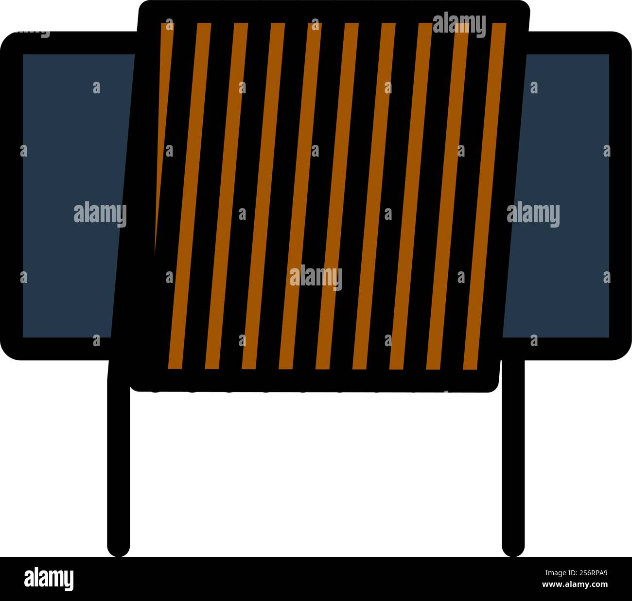Inductor Coil Icon. Editable Bold Outline With Color Fill Design ...