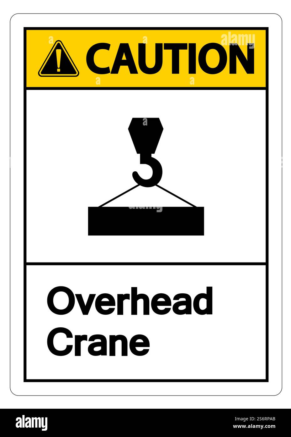 Caution Overhead Crane Symbol Sign On White Background Stock Vector ...