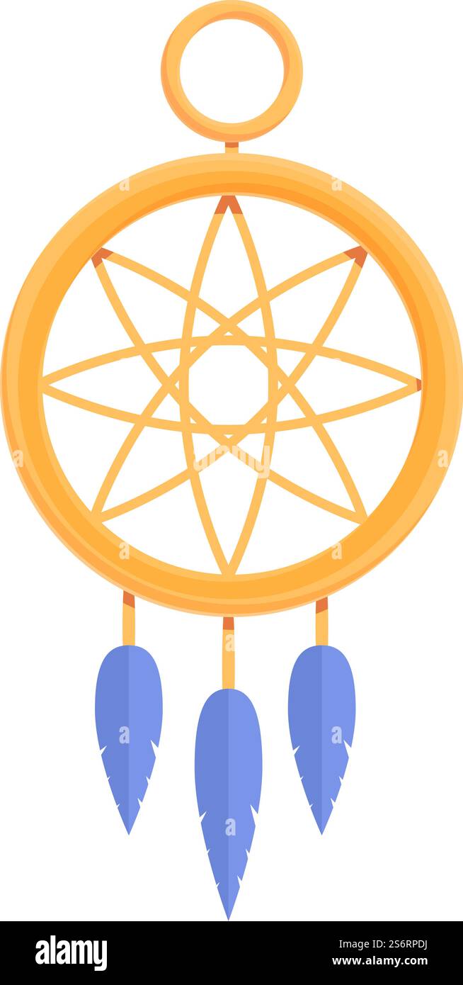 Dream catcher icon cartoon vector. Tribal indian. Feather aztec. Dream ...