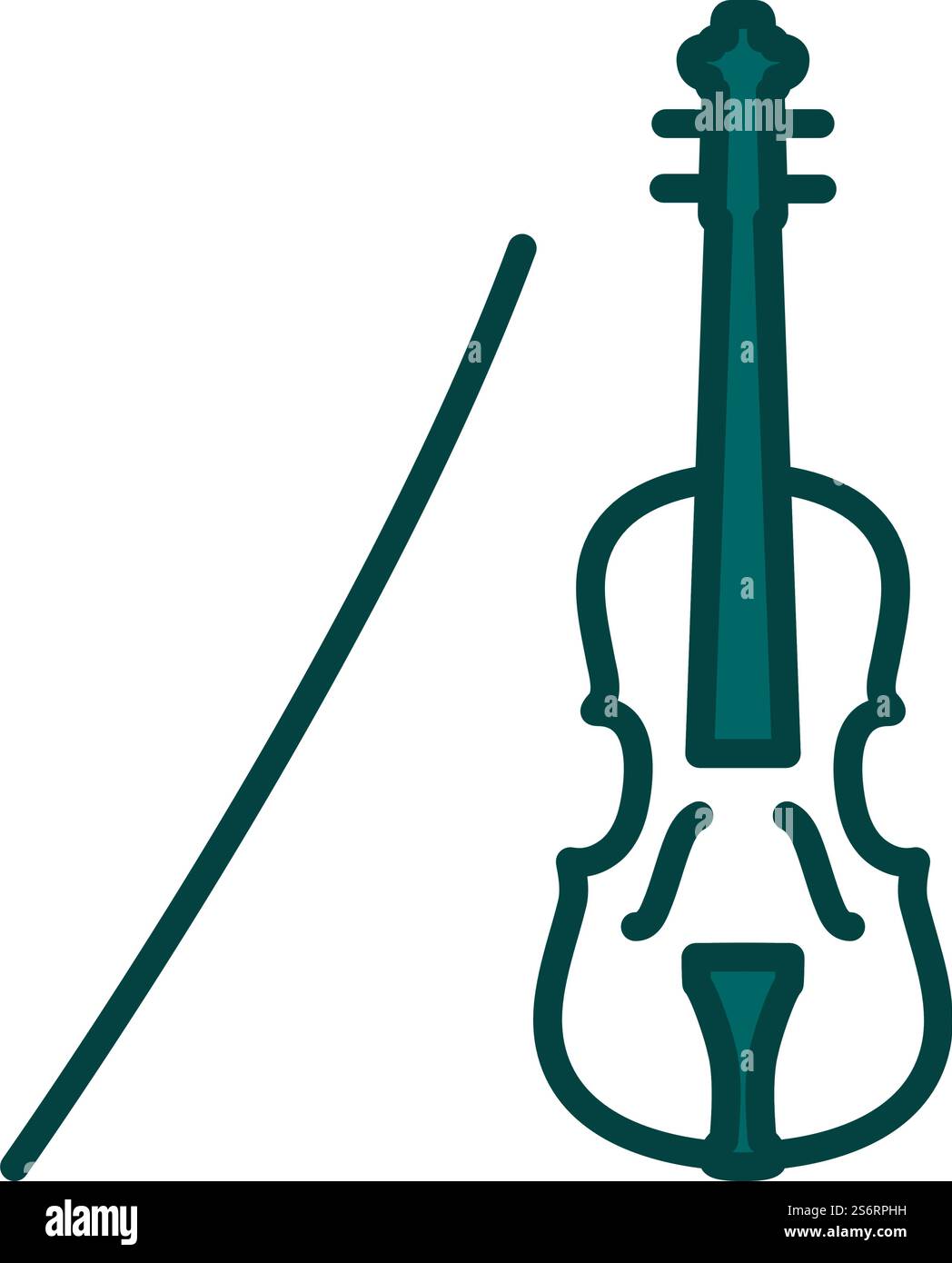 Violin Icon. Editable Bold Outline With Color Fill Design. Vector ...