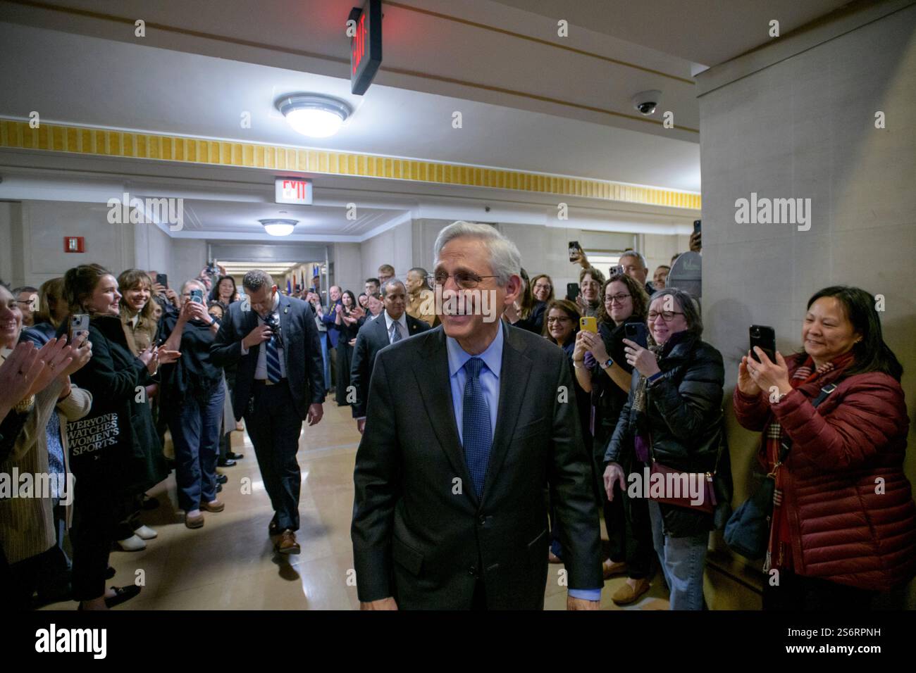 Attorney General Merrick Garland receives a "clap out" from Department ...